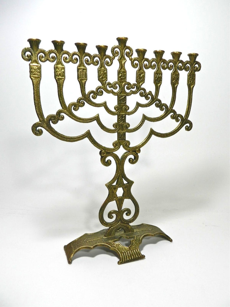 Vintage Brass Bronze Menorah Israel – Shop-Uniques-Unlimited