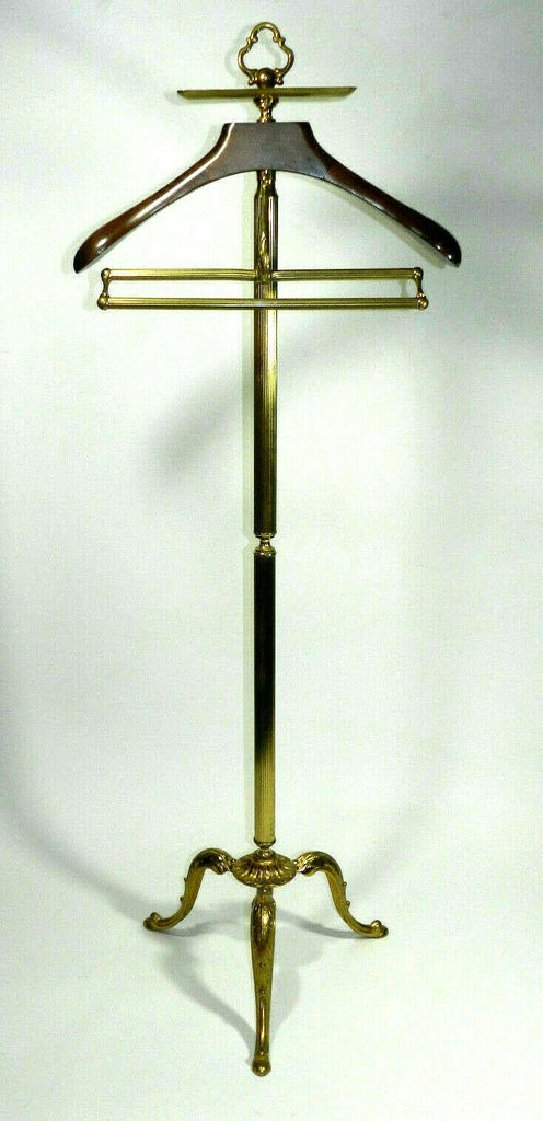 Vintage Brass Suit Valet Butler Stand Clothes Hanger – Shop-Uniques ...