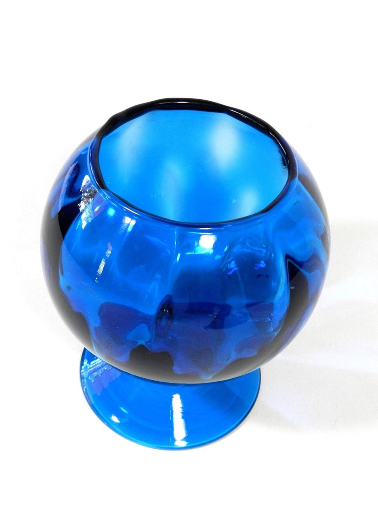 Blenko Blue Art Glass Footed Bowl – Shop-Uniques-Unlimited