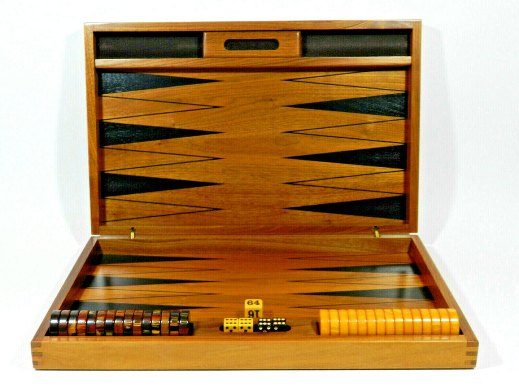 Vintage Tournament Bakelite Backgammon Game Pieces And Wood Backgammon ...
