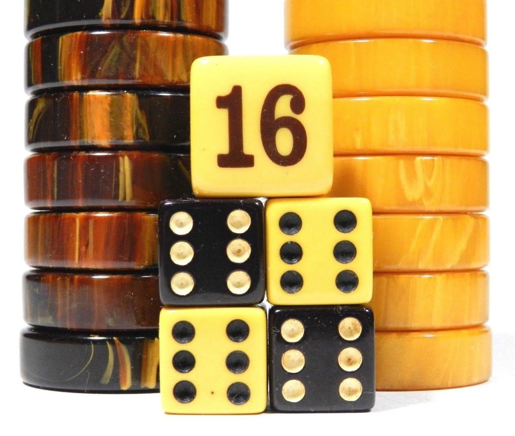 Vintage Tournament Bakelite Backgammon Game Pieces And Wood Backgammon ...