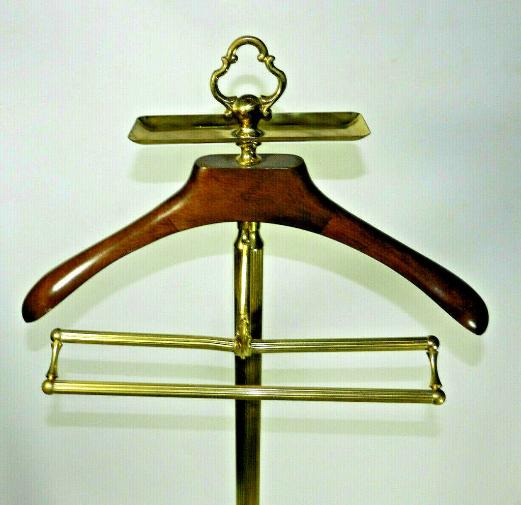 Vintage Brass Suit Valet Butler Stand Clothes Hanger – Shop-Uniques ...